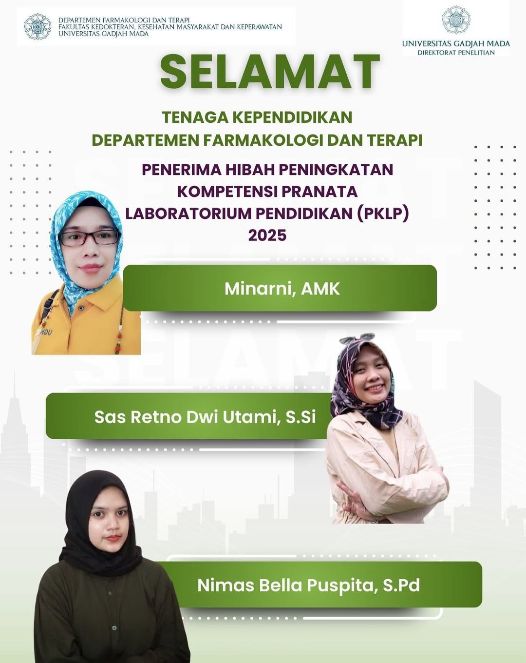 Selamat! Tenaga Kependidikan FK-KMK UGM Raih Hibah Program Peningkatan Kompetensi Pranata ...